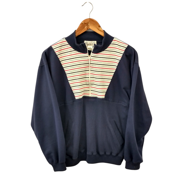 Blast | Tops | Vintage Womens 4 Zip Sweatshirt Navy Medium Sporty Retro ...